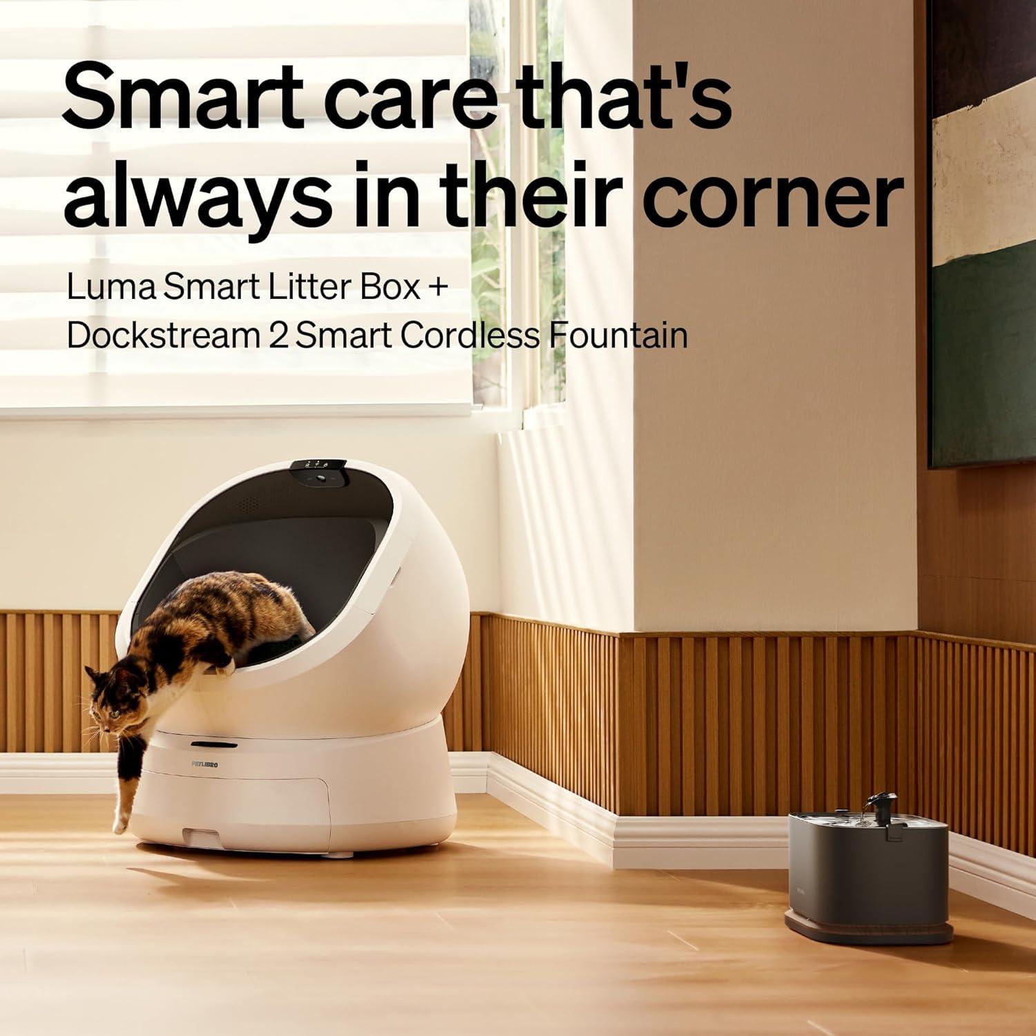 Bundle of PETLIBRO Luma Automatic Cat Litter Box AI Waste Analysis+ PETLIBRO Upgrade Cat Water ...