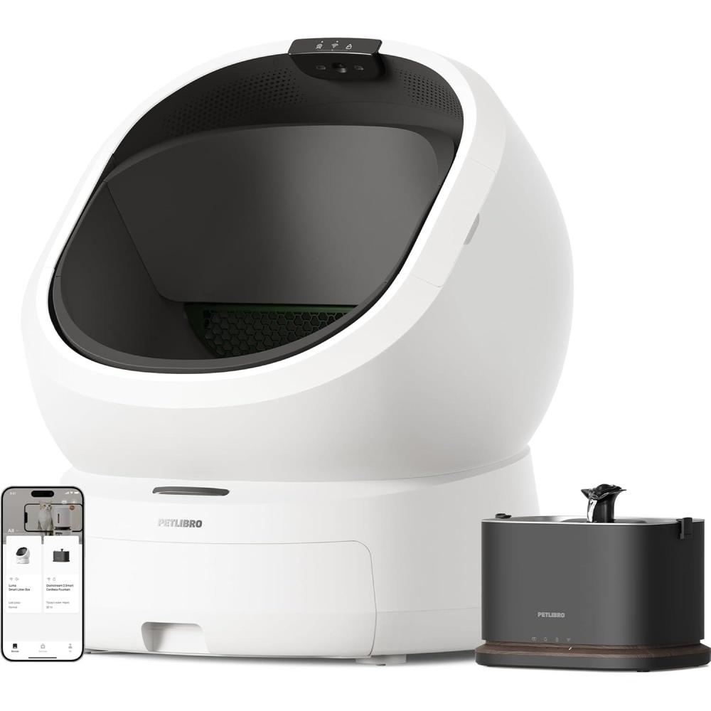 Bundle of PETLIBRO Luma Automatic Cat Litter Box AI Waste Analysis+ PETLIBRO Upgrade Cat Water ...